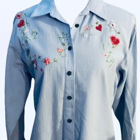 Koret | Tops | Koret City Blues Long Sleeve Blue Button Up Shirt ...
